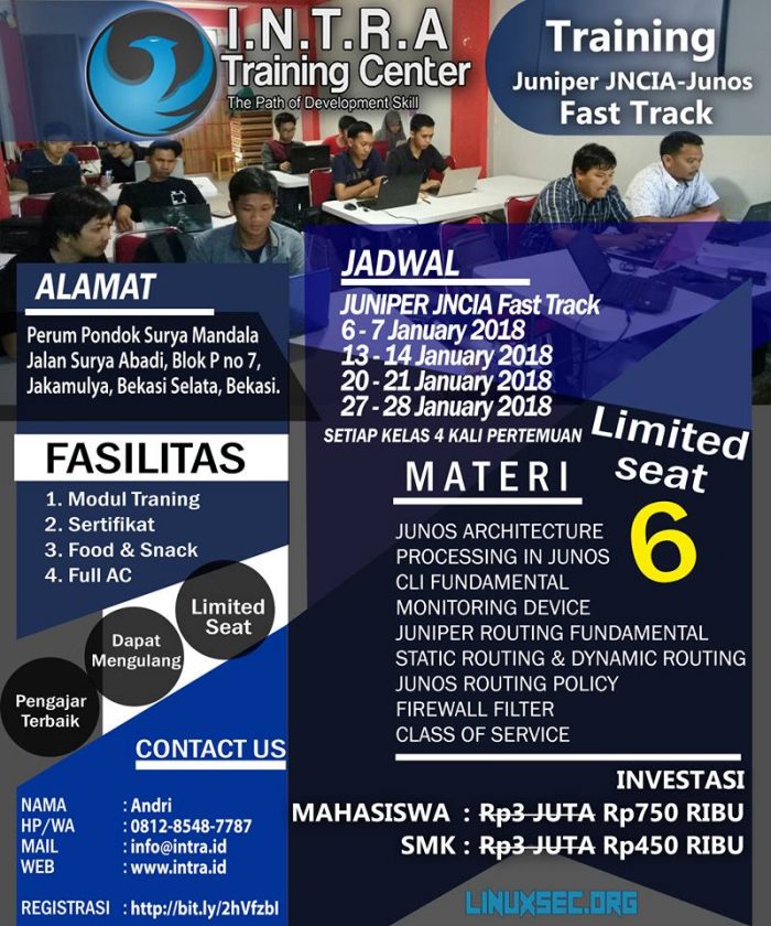 Training JUNIPER JNCIA - Junos Fast Track for Student